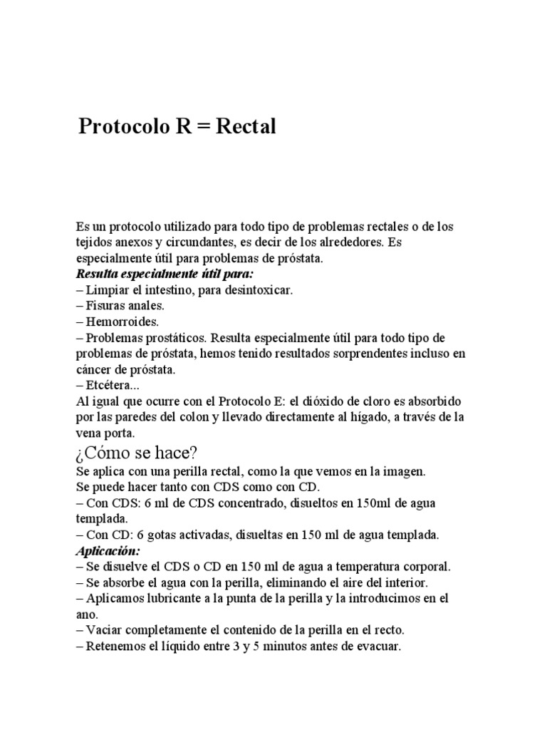 Protocolo Rectal R | PDF