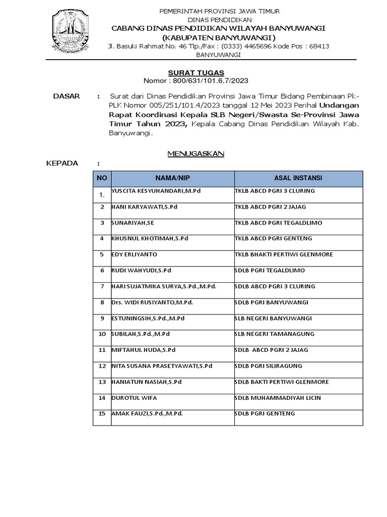 631.rapat Koordinasi Kepala SLB Negeri Swasta Se-Provinsi Jawa Timur ...