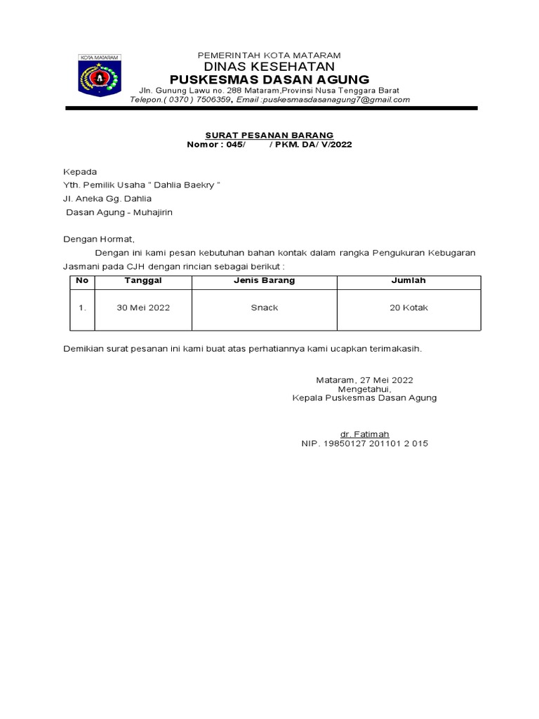 SPB (Surat Pesanan Barang) | PDF