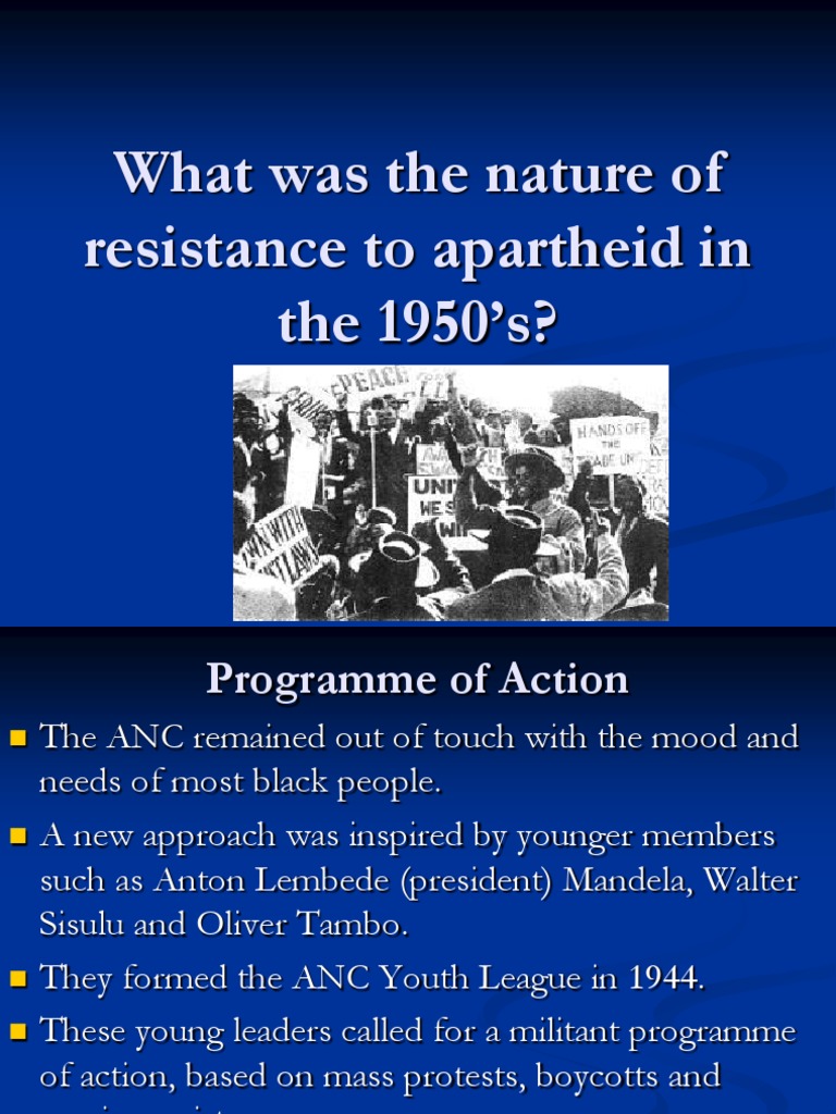 What Was the Nature of Resistance to Apartheid | Apartheid | African ...