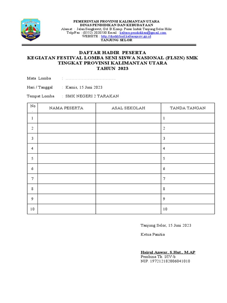 Berita Acara Pemenang, Absen Juri Pendamping | PDF