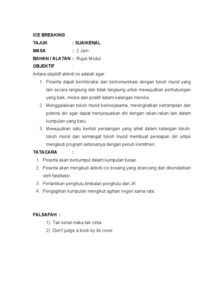Modul Ice Breaking | PDF