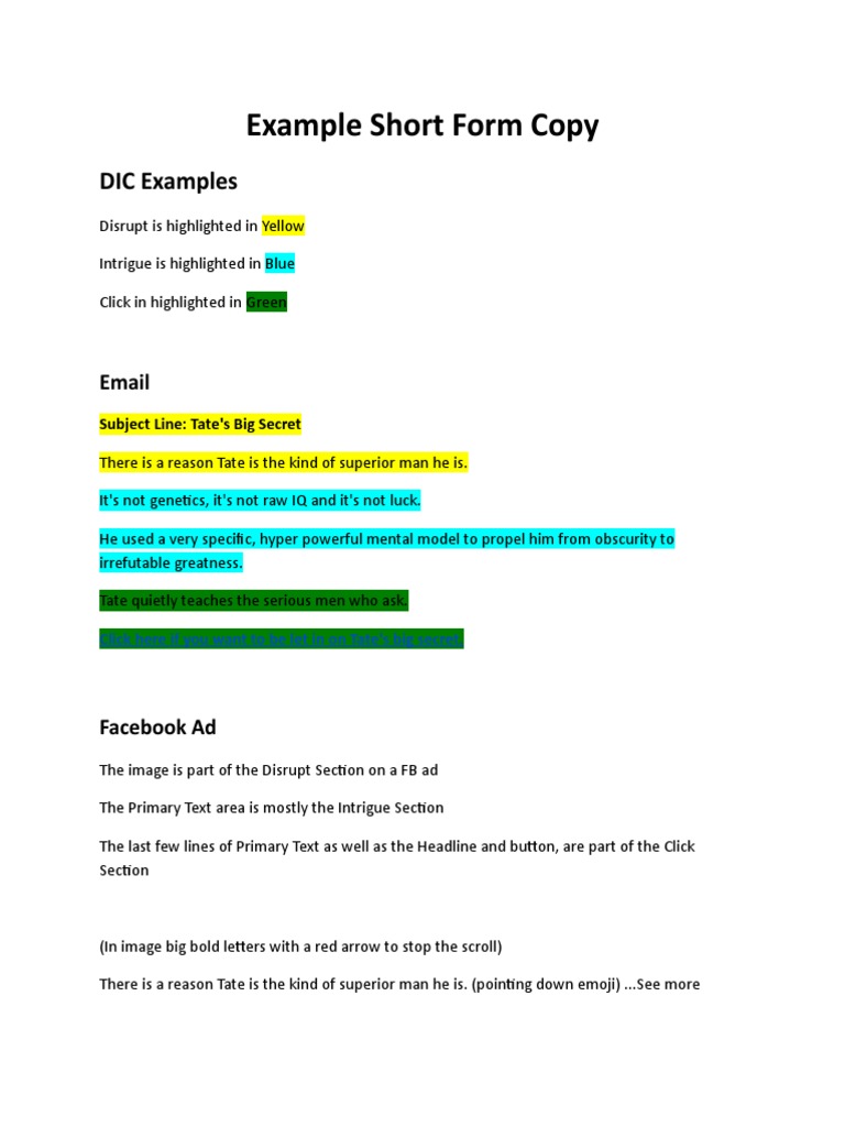 Example Short Form | PDF