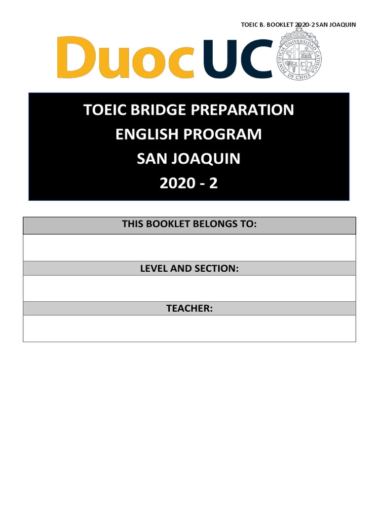 Toeic B Block Booklet 2020-2 PDF | PDF | Question | Reading Comprehension