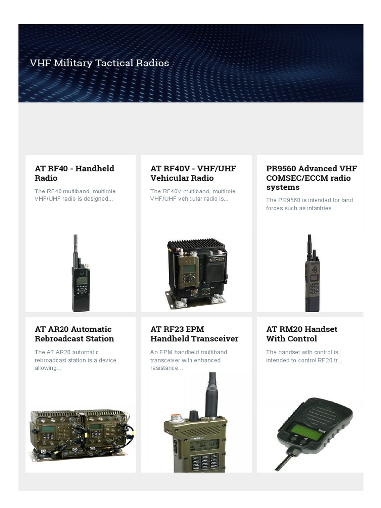 VHF Military Tactical Radio Overview | PDF | Very High Frequency | Radio