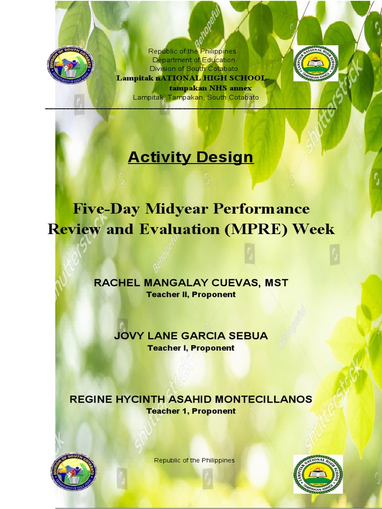 Activity DEsign-mpre | PDF | Teachers | Evaluation