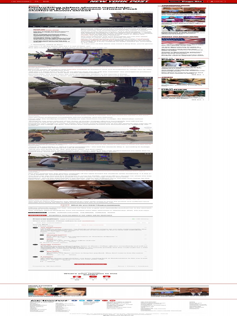 Disturbing Video Shows Machete-Wielding NYC Professor Chase Post Staff | PDF