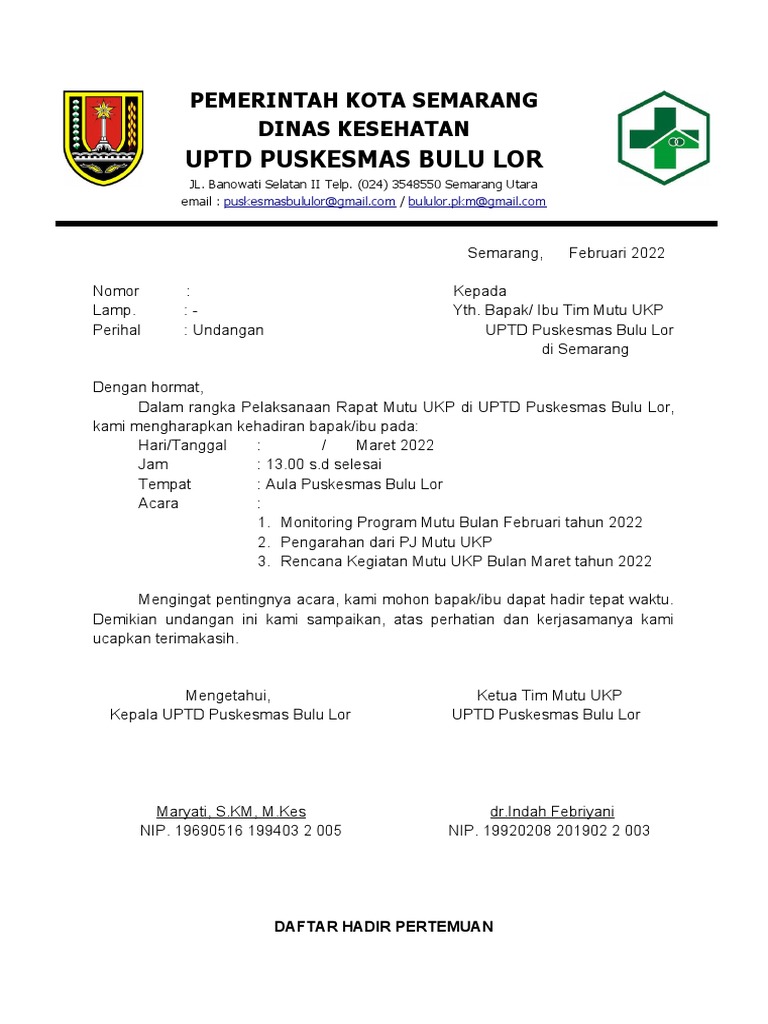 Notule Mutu Ukp Maret 2022 | PDF