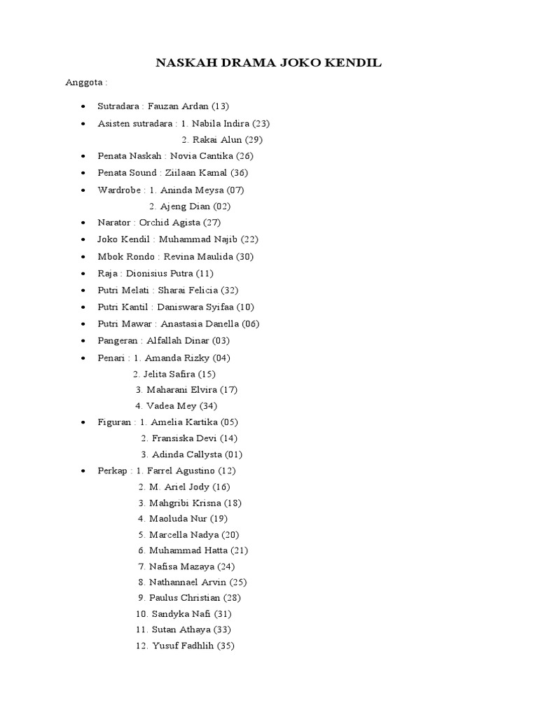 Naskah Drama Joko Kendil - 104157 | PDF