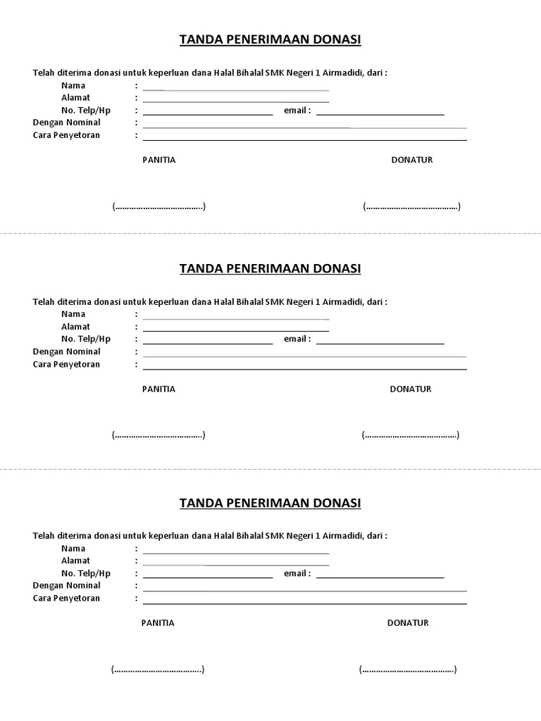 Kwitansi donatur | PDF