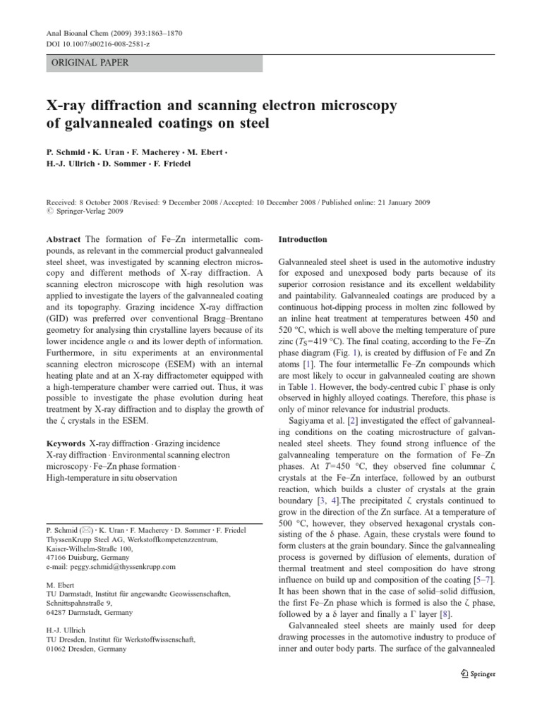 X Ray Diffraction and Scanning Electron | PDF | Electron Microscope ...
