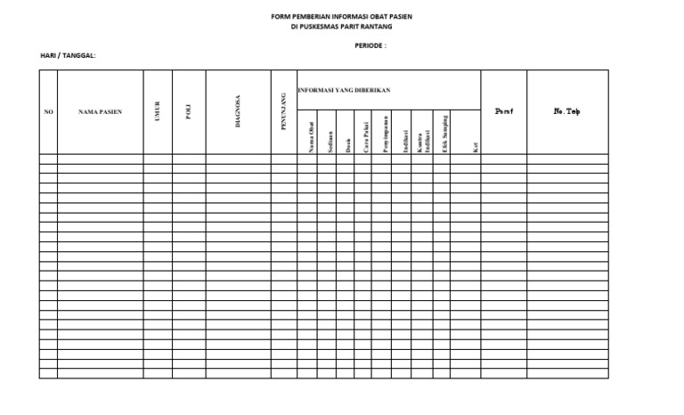 Form Pemberian Obat Pasien | PDF