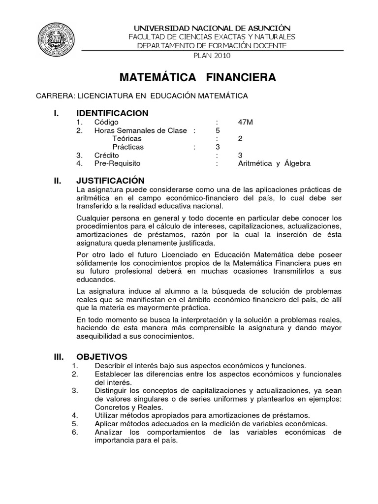 38 Matematica Financiera | PDF | Matemáticas | Maestros