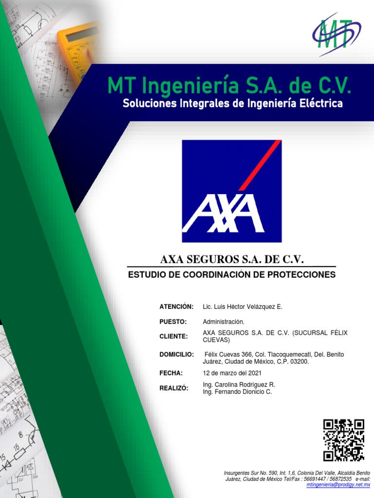 Estudio de Coordinación de Protecciones Axa Felix Cuevas Mar 2021 | PDF | Transformador ...