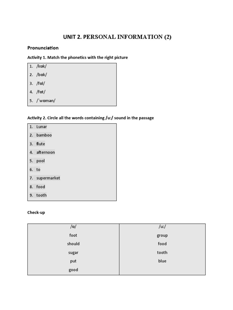 Unit 2 | PDF | Grammar | Language Mechanics