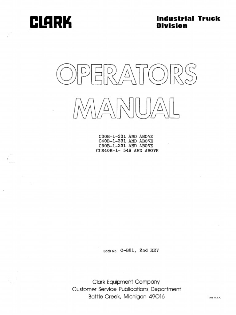 Clark c40b Manual | PDF