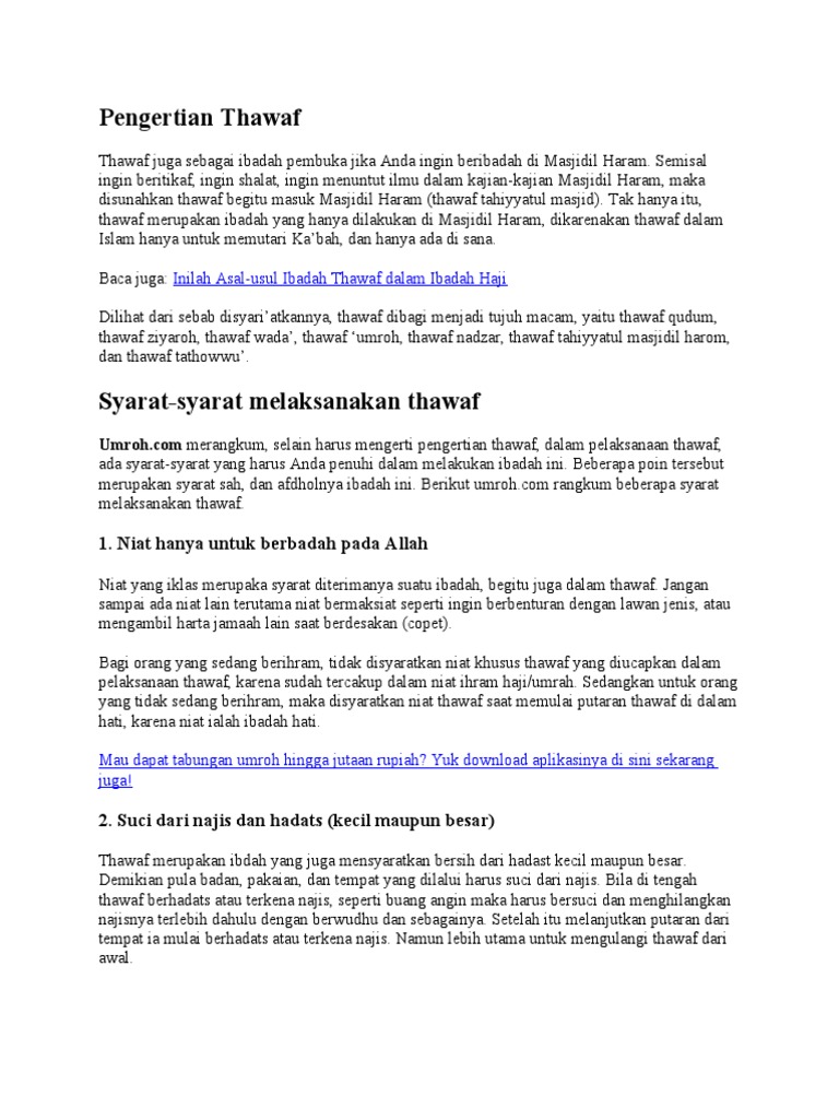 Panduan Thawaf di Masjidil Haram | PDF | Lifestyle