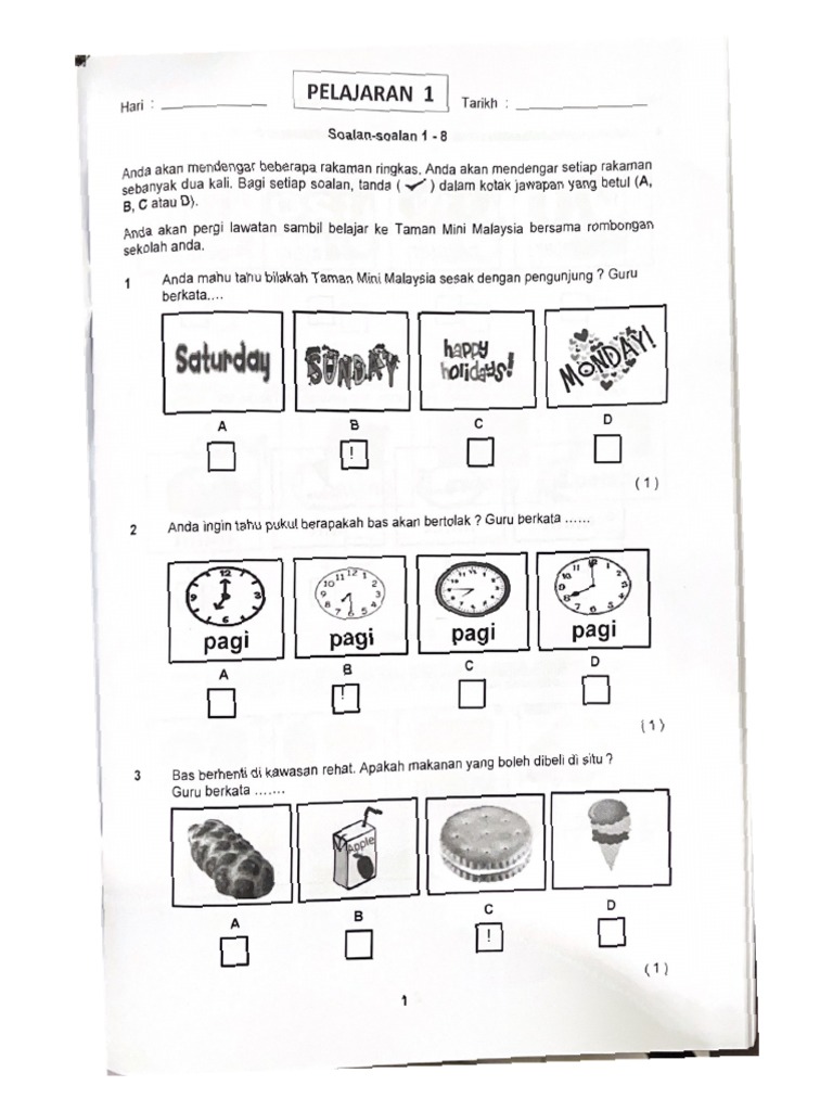 Malay Worksheet | PDF