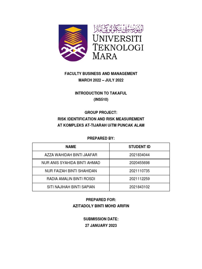 Ins510 Group Project Report | PDF | Risk | Hazards