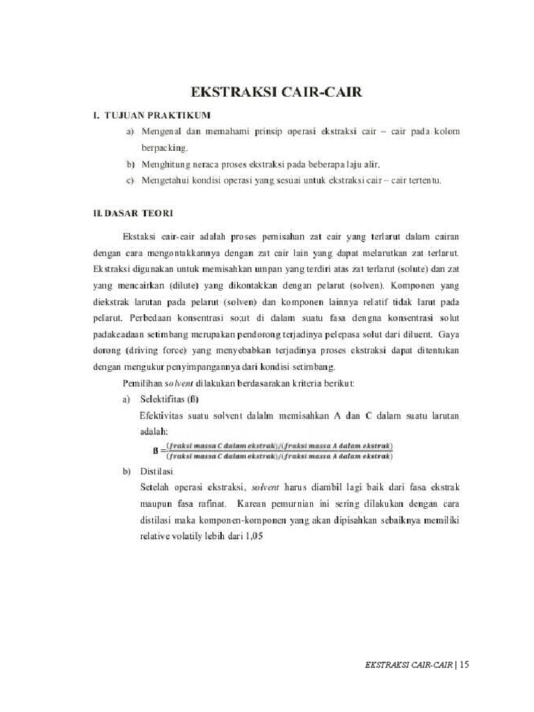 Ekstraksi Cair-Cair | PDF