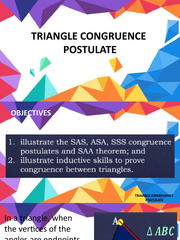 Triangle Congruence Postulate | PDF | Triangle Geometry | Euclidean Plane Geometry