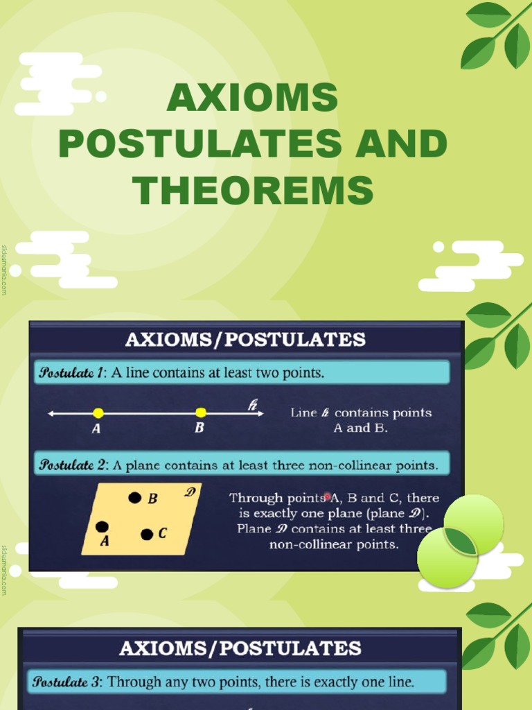 Axioms Postulate and Theorems | PDF Axioms Postulate and Theorems | PDF