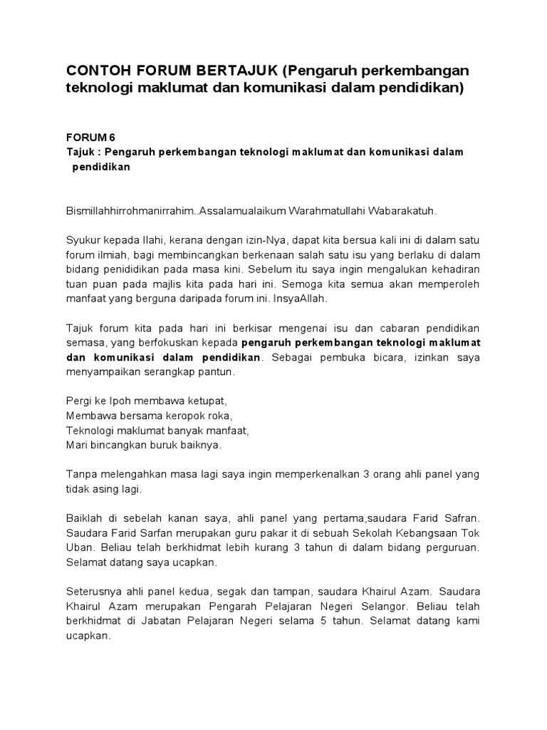 Teks Forum Ict | PDF