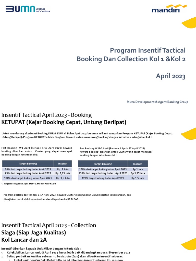 PROGRAM TACTICAL BOOKING Dan COLLECTION KOL 1 & 2 | PDF