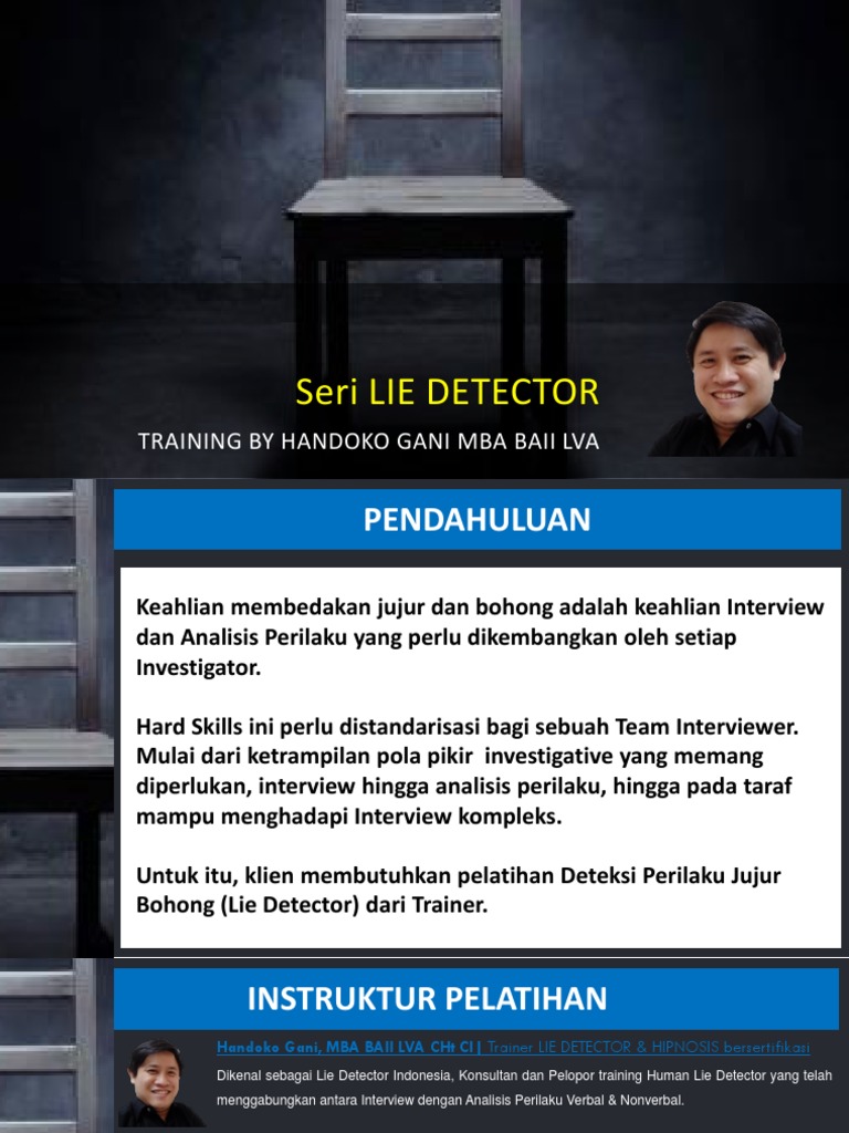 Pelatihan Deteksi Kebohongan oleh Handoko Gani | PDF | Karier ...