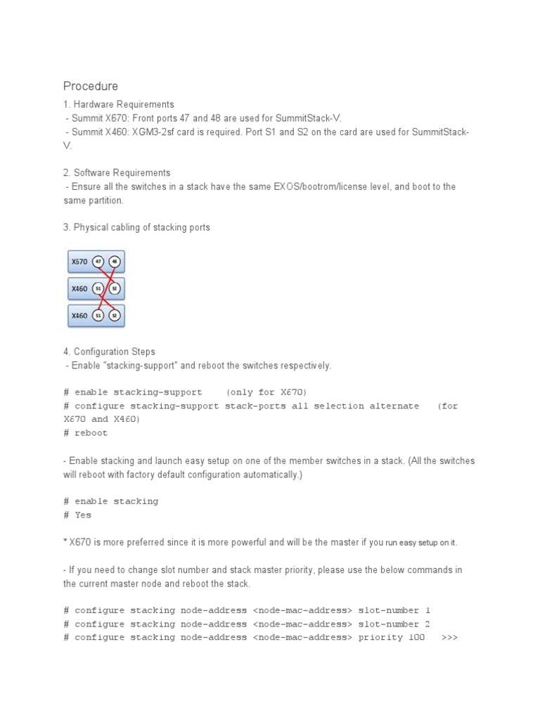Stacking Procedure x460-x670 | PDF