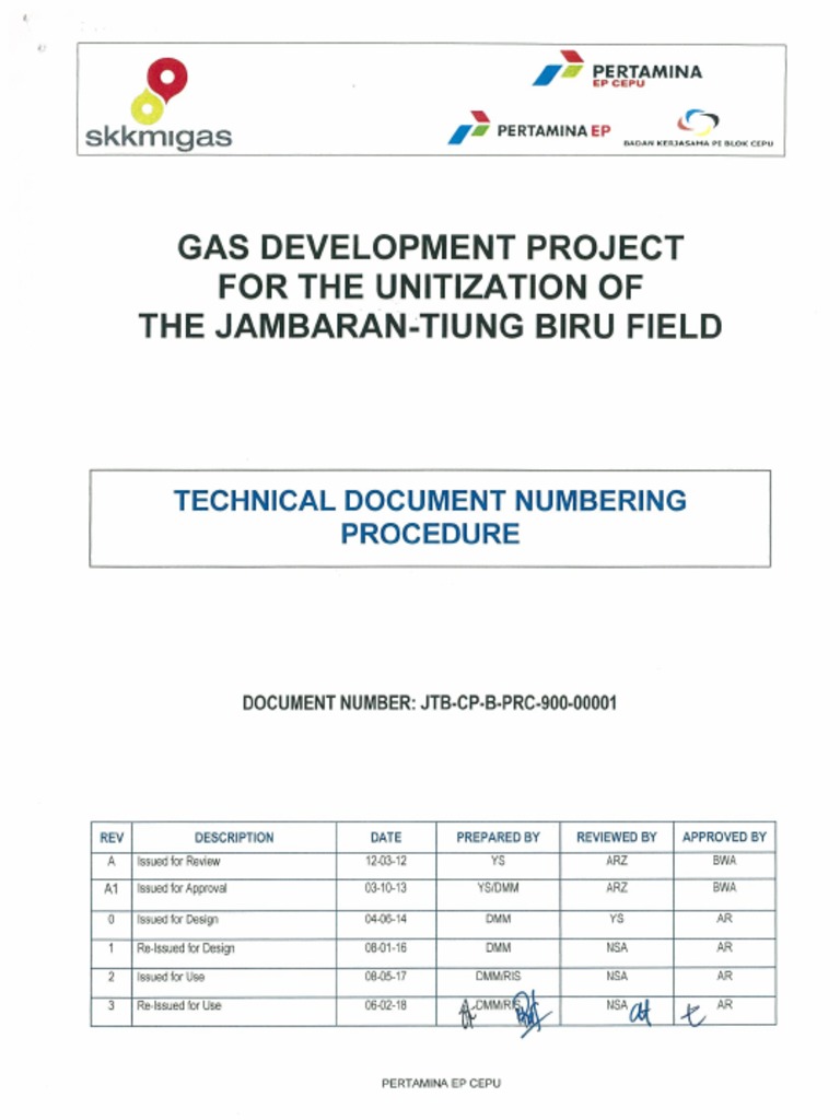 JTB-CP-B-PRC-900-00001 - 4 Technical Document Numbering Procedure | PDF