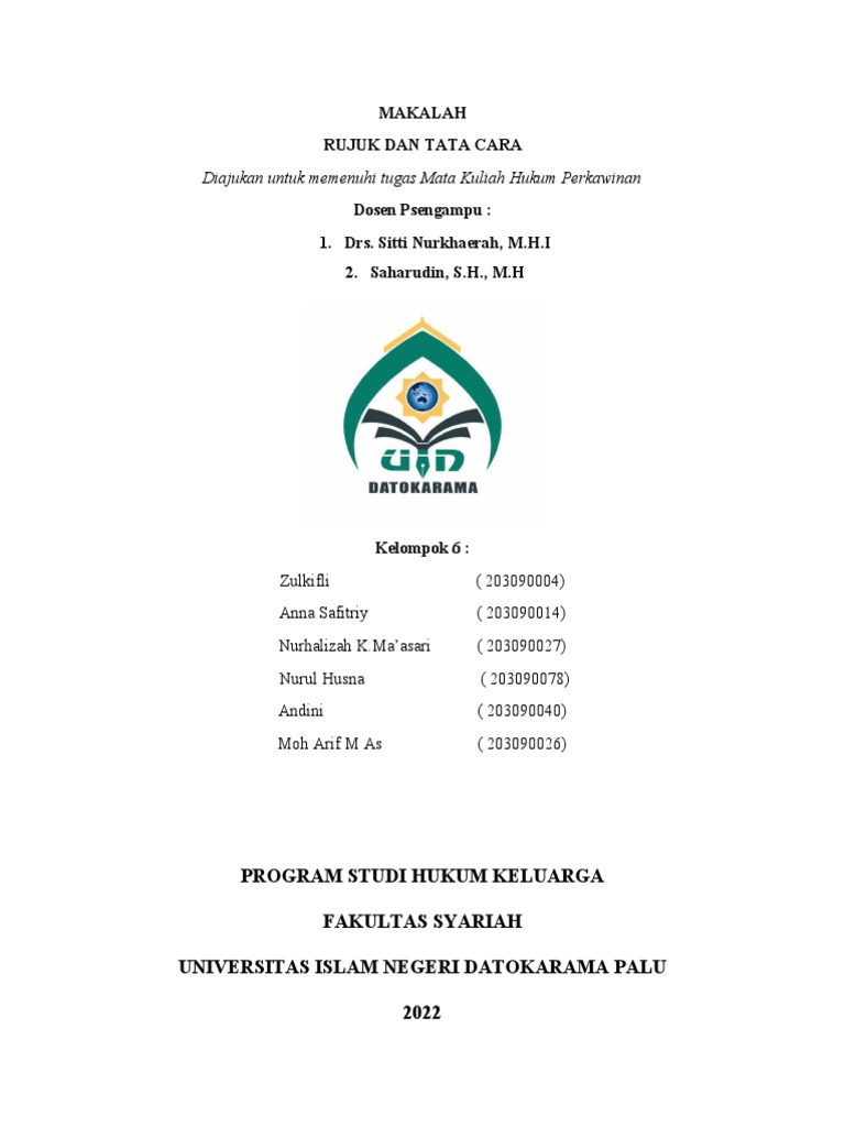 Rujuk Dalam Islam | PDF