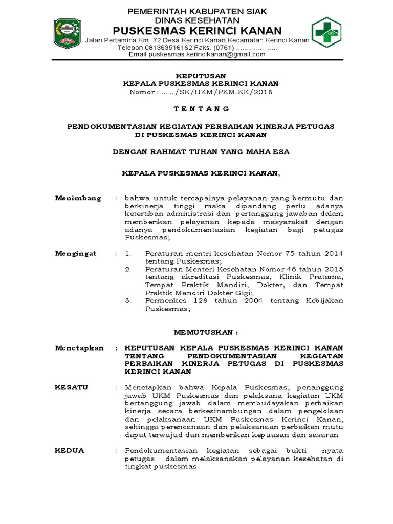 6.1.5.1 SK-Pendokumentasian-Perbaikan-Kinerja - Puskesmas - Kerinci ...