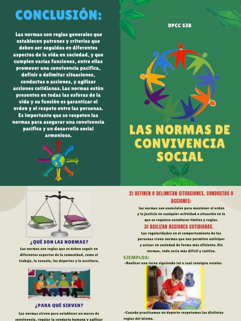 Díptico Normas de Convivencia | PDF | Comportamiento | Sociedad