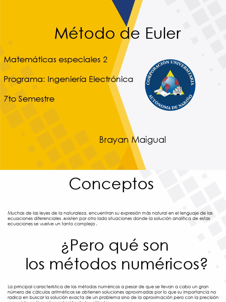 Metodo de Euler | PDF | Análisis numérico | Ecuaciones