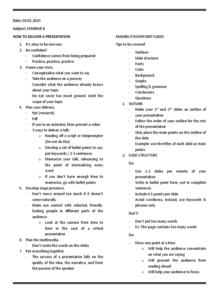 Seminar B (Notes) | PDF | Microsoft Power Point | Linguistics