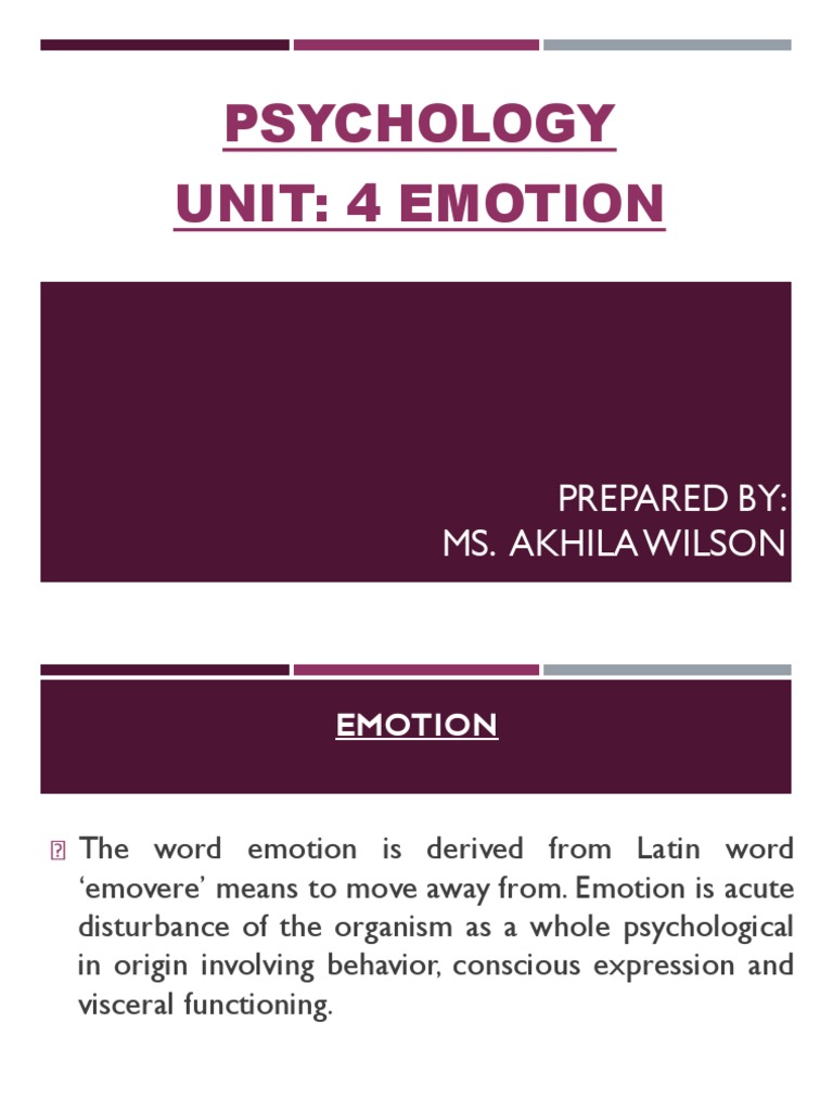 Psy. Unit-4 Emotions | PDF | Emotions | Feeling