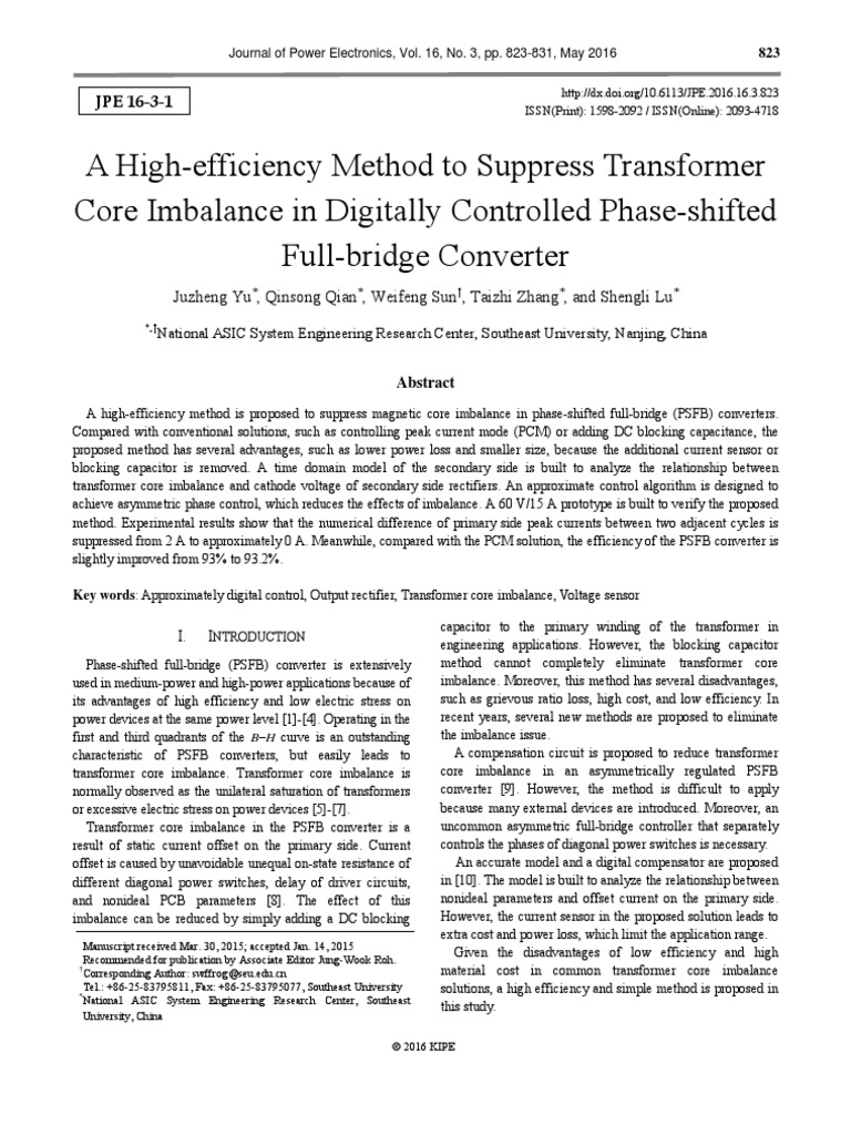 Journal Jpe 16-3 402255060 | PDF | Transformer | Rectifier