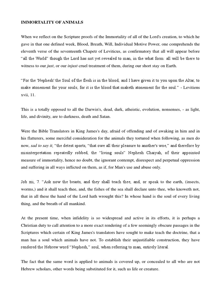 Animals Their Past and Future | PDF | Covenant (Biblical) | Religious ...