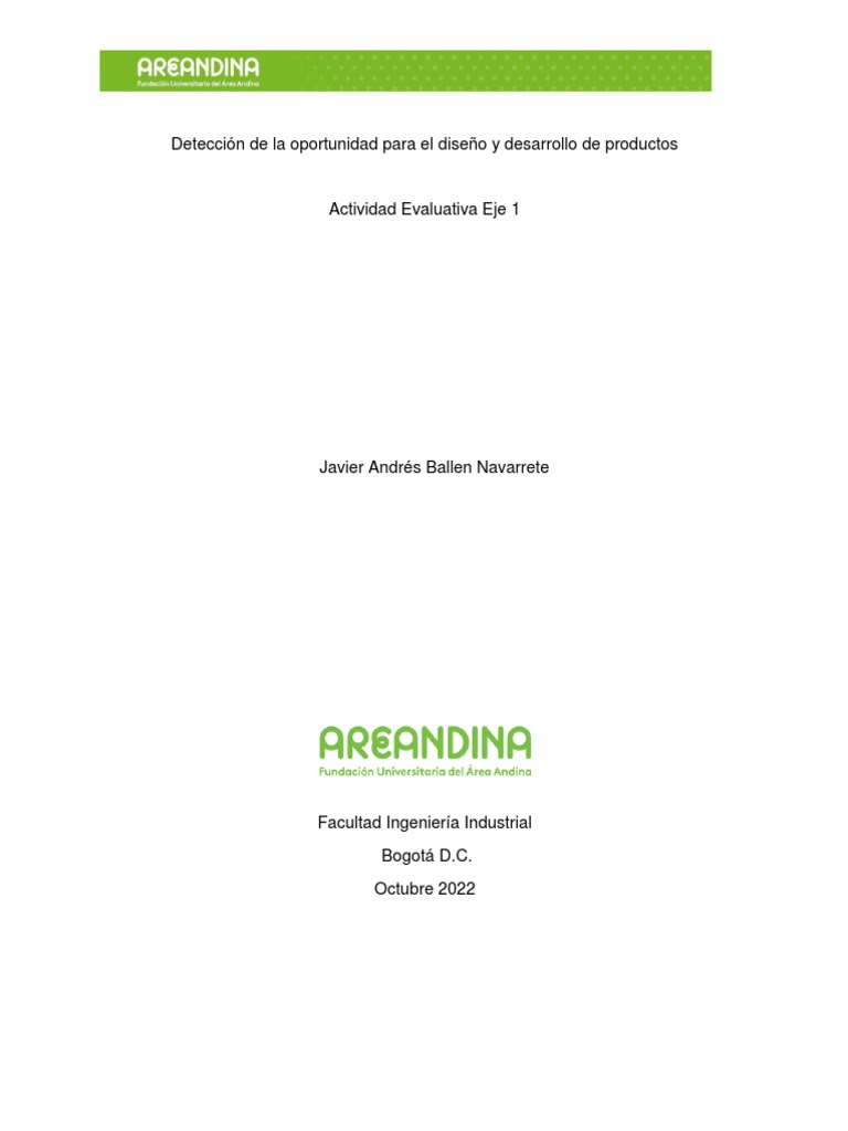 Eje 1 Diseño de Producto | PDF