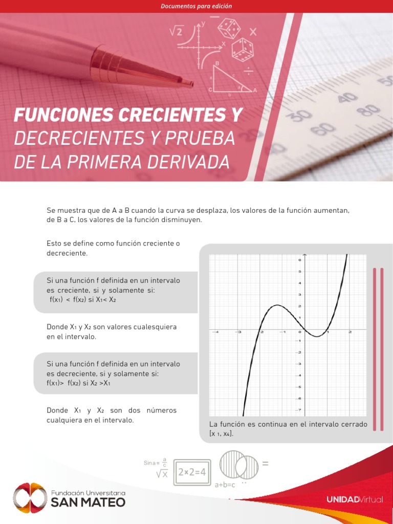 Funciones Crecientes y Decrecientes | PDF | Moodle | Volumen