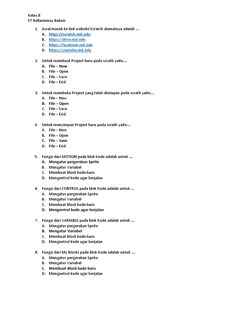 Soal Scratch | PDF | Komputer