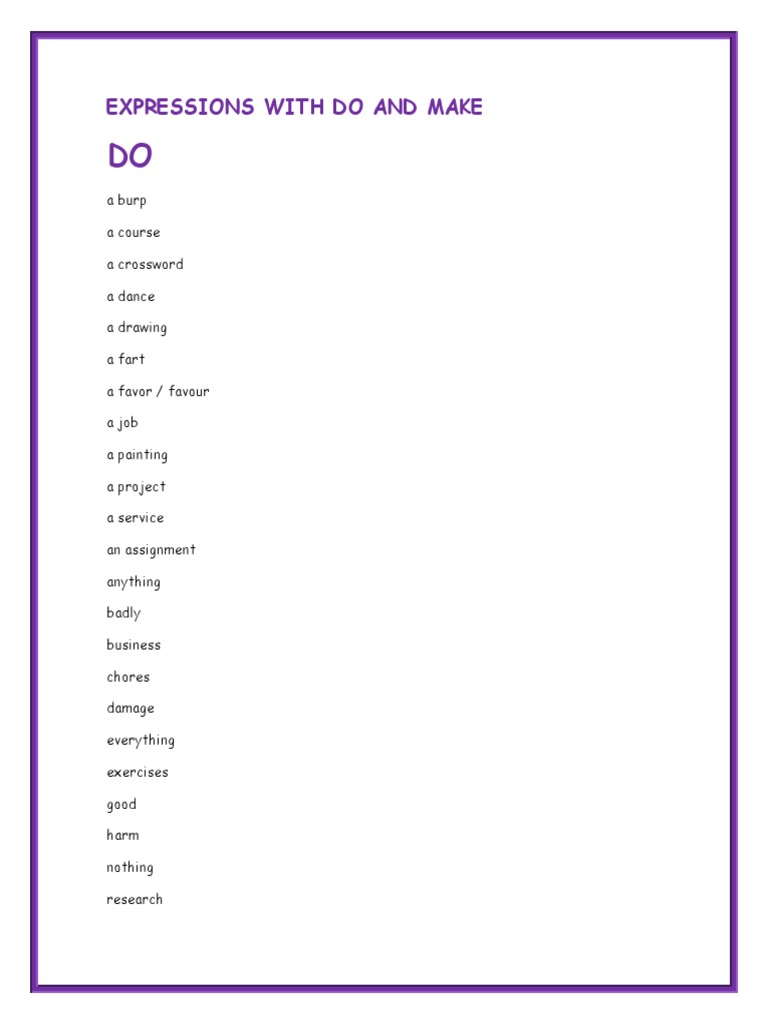 Expressions With Do and Make | PDF