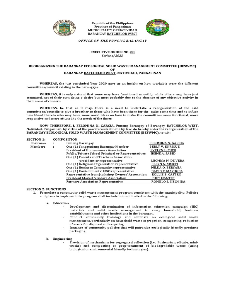 Beswmc Eo-7 2018 | PDF | Recycling | Waste Management