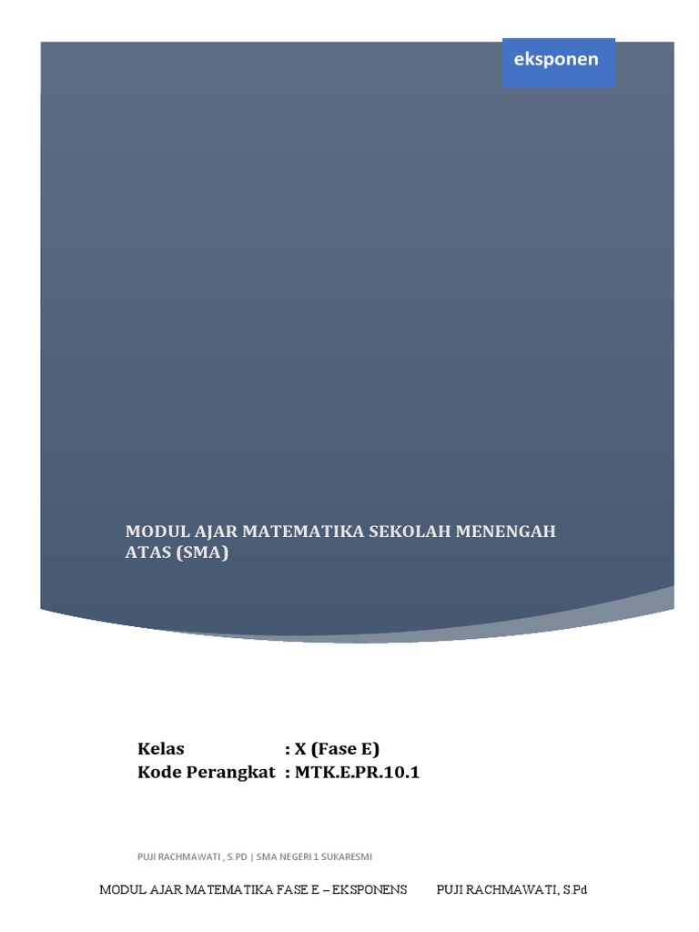 Modul Ajar Matematika Kelas X | PDF