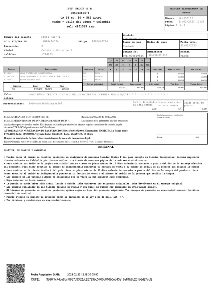 STF Group S.A.: 805003626-4 CR 34 NO. 10 - 581 ACOPI Yumbo - Valle Del ...