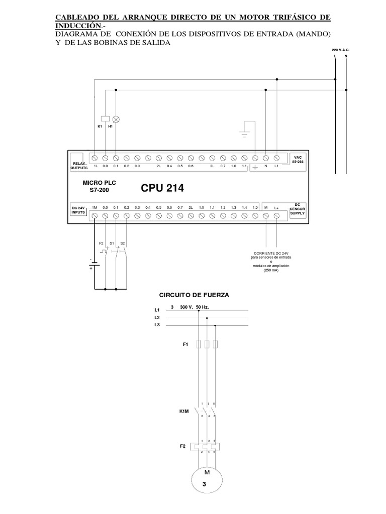 Diagrama de Conexión PLC S7-200 | PDF | Electricidad | Ingenieria Eléctrica