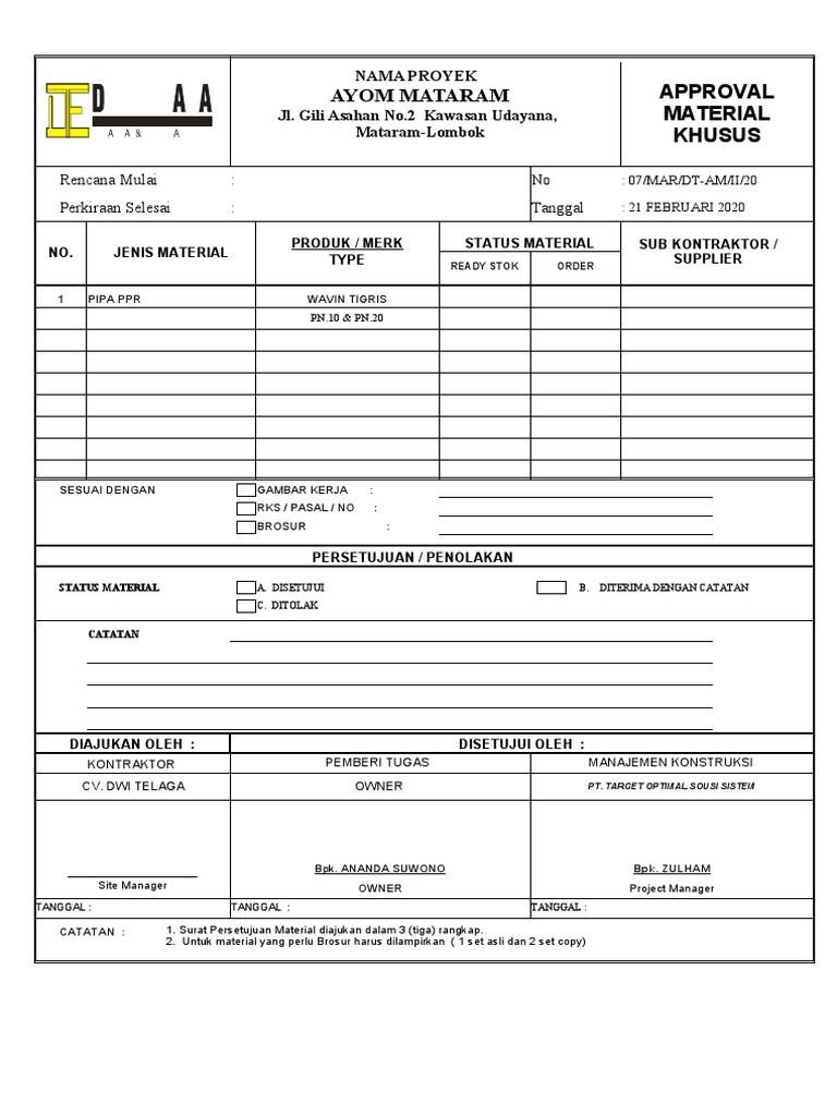 F15. Form Approval Material | PDF