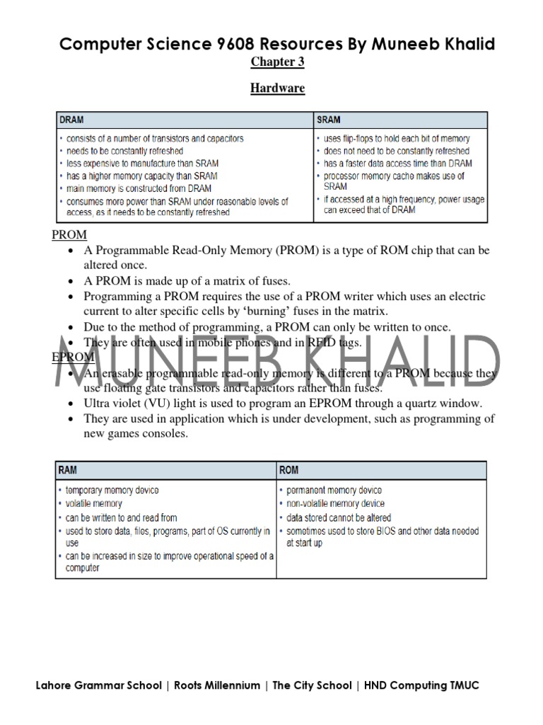 Chapter 3 Notes | PDF | Printer (Computing) | Hard Disk Drive