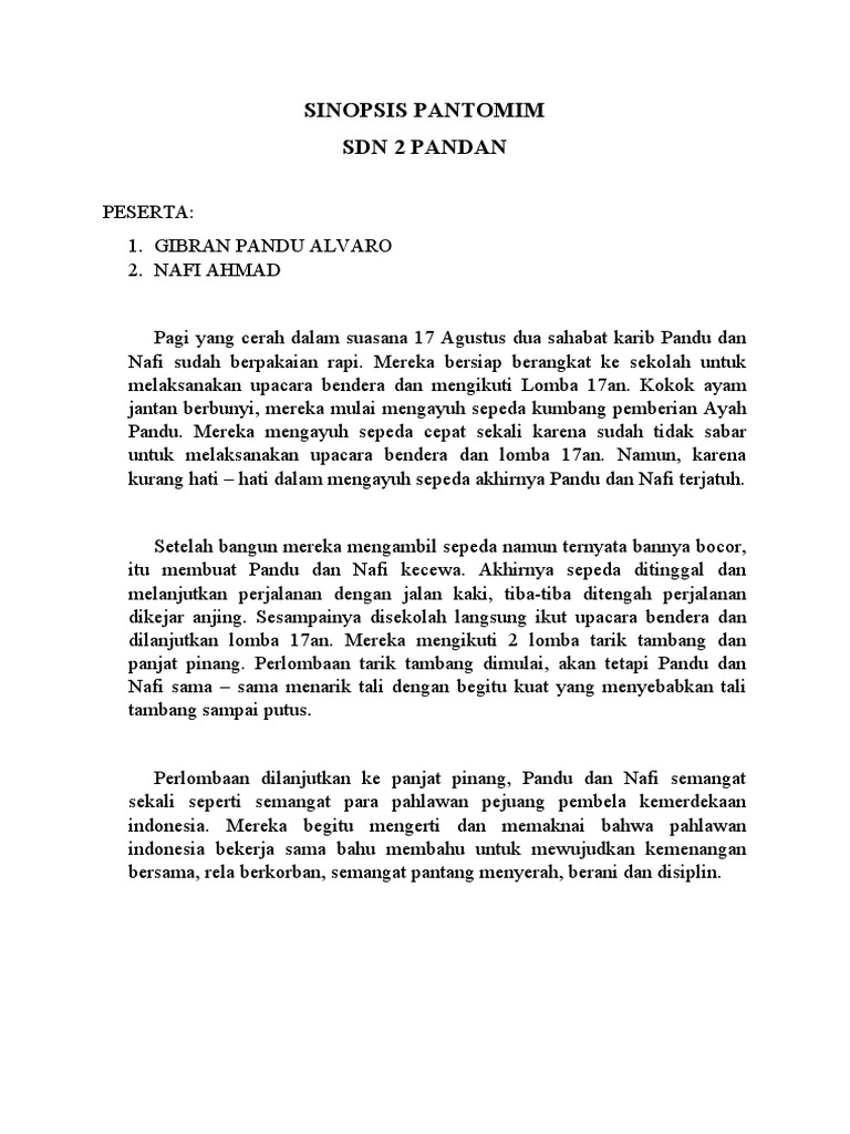 Sinopsis Pantomim | PDF